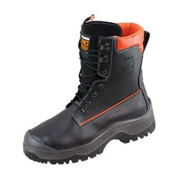 Sicherheitsstiefel NORISK "Logger" Gr. 39, schwarz (schwarz, orange), 39, Obermaterial: 100% Rindsleder Leather cow., Schuhe