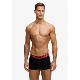 Boxershorts Superdry "TRUNK TRIPLE PACK", Herren, Gr. XXL, 3 Stk., schwarz, orange, Jersey, Obermaterial: 95% Baumwolle, 5% Elasthan, unifarben, k&ouml;rpernah, Unterhosen