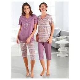 w&auml;schepur Schlafanzug W&Auml;SCHEPUR, Damen, Gr. 36/38, lila (flieder, bedruckt), 100% Baumwolle, Homewear-Sets Schlafanzug
