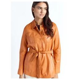 Lederjacke Maze "42021100", Damen, Gr. S, orange, Obermaterial: 100% Lammleder. Innenfutter: 100% Baumwolle. &Auml;rmelfutter: 100% Polyester, Jacken