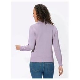 Rollkragenpullover Casual Looks "Pullover", Damen, Gr. 52, lila (flieder), 50% Baumwolle, 50% Polyacryl, meliert, unifarben, figurumspielend, Pullover Rollkragenpullover