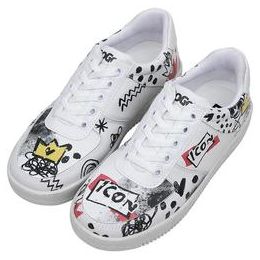 Sneaker DOGO "Dice Low-Top Sneaker Icon Damen Sneaker", Damen, Gr. 41, Normalschaft, wei&szlig;, Lederimitat, Schuhe Sneaker, Handgefertigt