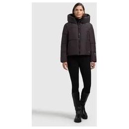 Steppjacke Khujo "AUDREY MATT", Damen, Gr. XL, moody plum, 100% Polyester, unifarben, regular fit h&uuml;ftlang, eingesetzt elastischer Bund mit Windstopper, Jacken Steppjacke