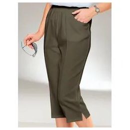 Caprihose Classic Basics, Damen, Gr. 54, Normalgr&ouml;&szlig;en, gr&uuml;n (khaki), 100% Polyester, unifarben, 3/4-L&auml;nge, Hosen Caprihose