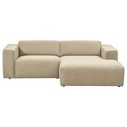 Ecksofa Home Affaire "Noord mit Kedernaht, Breite 234 cm, L-Form", creme, B:234cm H:71cm T:161cm, 100% PES, Sofas, Ecksofa, Cord, Struktur, Webstoff, mit Wellenunterfederung, Massivholzrahmen