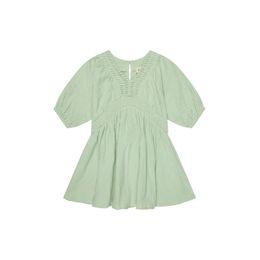 Minikleid RAFFYA "Soipoi Ruched V-Neck Dress M&auml;dchen", M&auml;dchen, Gr. 104, gr&uuml;n, 100% Baumwolle, Kleider Minikleid