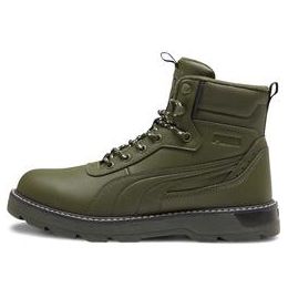 Winterboots Puma "DESIERTO V3", Damen, Gr. 46, schwarz olive, schwarz olive, Synthetik, Schuhe Winterboots, kn&ouml;chelhohe Form, mit Schn&uuml;rung, warm gef&uuml;ttert