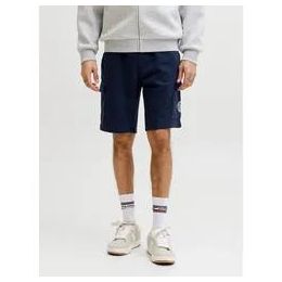Jack & Jones Sweatshorts JACK & JONES "JPSTGORDON ALLIANCE SWEAT SHORTS", Herren, Gr. XS, N-Gr, navy blazer, angeraute Sweatware, Obermaterial: 60% Baumwolle, 40% Polyester, unifarben, regular fit, Hosen Sweatshorts