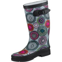 Gummistiefel Bockstiegel "Anja", Damen, Gr. 36, schwarz (schwarz, multi), Obermaterial: 100% Naturkautschuk NaRubber., Schuhe Gummistiefel