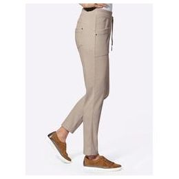 Cordhose Casual Looks, Damen, Gr. 22, Kurzgr&ouml;&szlig;en, beige (sesam), 100% Polyester, unifarben, Hosen Cordhose