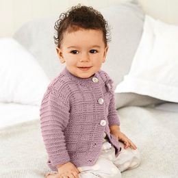 Anleitung 075/8 A, Baby Jacke mit Rundhalsausschnitt aus Baby Classic dk von Rico Design