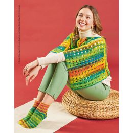 Anleitung 074/5, H&auml;kelponcho mit H&auml;kelsocken aus Paint Socks von Woolly Hugs
