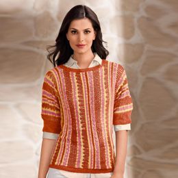 Anleitung 297/2, Von &Auml;rmel zu &Auml;rmel gestrickter Damenpulli aus Seidana von Junghans-Wolle
