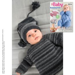 Anleitung 532/3, Babypullover mit M&uuml;tze und Decke aus Cassandra Print von Junghans-Wolle
