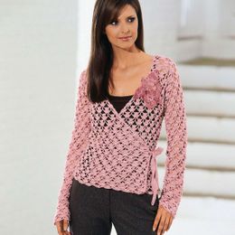Anleitung 167/9, Geh&auml;kelter Wickelpulli aus Micro von Junghans-Wolle