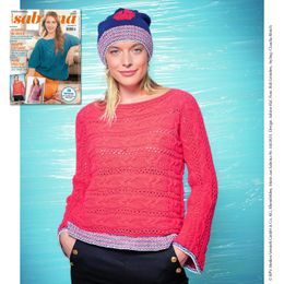 Anleitung 221/3, Quergestrickter Zopfmusterpullover mit M&uuml;tze aus Cotonia II von Junghans-Wolle