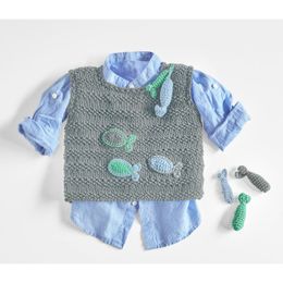 Anleitung 068/3, Baby-Pullunder mit geh&auml;kelten Fischen aus Cotone-Emozione von Junghans-Wolle