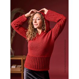 Anleitung 308/5, Kapuzenpullover aus Merino Stretch von Woolly Hugs