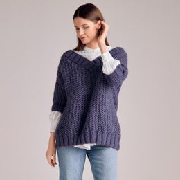 Anleitung 502/3, Oversize Pullover 2-f&auml;dig aus Frigga von Junghans-Wolle