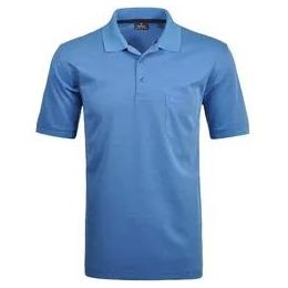Poloshirt Ragman "Poloshirt Softknit-Polo", Herren, Gr. 4XL, blau (hellblau), Obermaterial: 70% Baumwolle CO. 30% Polyester PES., Shirts