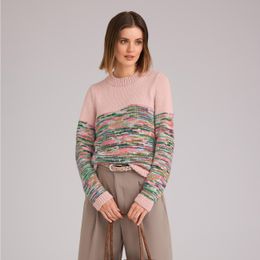 Anleitung 390/3, Pullover aus Merino-Print und Nuovo Merino 120 von Junghans-Wolle
