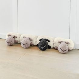 Anleitung 076/0, Zugluftstopper L&auml;nge ca. 75 cm mit Sch&auml;fchen aus Landwolle von Junghans-Wolle