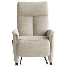Sit & More TV-Sessel SIT & MORE "Cremona Comfort", silber, B:76cm H:114cm T:84cm, 100% Polyester, Sessel, wahlweise manuell oder elektrischer Funktion mit Akku