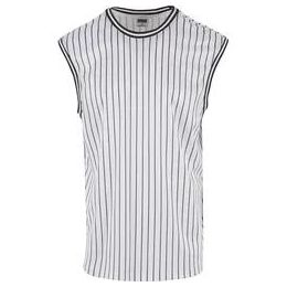 Tanktop Urban Classics "Urban Classics Striped Mesh Tanktop", Herren, Gr. L, wei&szlig;, schwarz, 100% Polyester, normal, Tops Tanktop