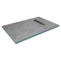 Duschwanne MARWELL, silber (silberfarben), B:140cm H:4cm T:90cm, Duschwannen, 140 x 90 x 4 cm, aus sehr stabilem Polystyrol, inkl. Ablaufrinne