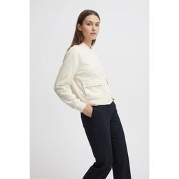 Kurzjacke soyaconcept "SC-BANU 283", Damen, Gr. M, cream, Web, Obermaterial: 48% Modal, 48% Polyester, 4% Elasthan, unifarben, regular fit normal, Jacken Kurzjacke