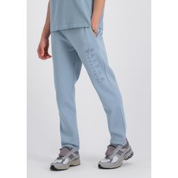 Jogginghose Alpha Industries "Embroidery Jogger", Herren, Gr. L, Normalgr&ouml;&szlig;en, bunt (graublau), Obermaterial: 80% Baumwolle, 20% Polyester, Hosen Jogginghose