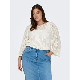 Only sheego Gro&szlig;e Gr&ouml;&szlig;en Strickpullover, cloud dancer, Gr&ouml;&szlig;e M - Damen