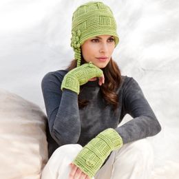 Junghans-Wolle Anleitung 115/1, Geh&auml;kelter Damenhut und Pulsw&auml;rmer aus Merino-Cotton