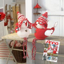 Anleitung 822/4, 2 Weihnachtsspatzen aus Landwolle von Junghans-Wolle