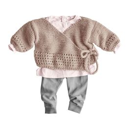 Anleitung 128/1, Baby Wickeljacke aus Merino-Extrafein von Junghans-Wolle