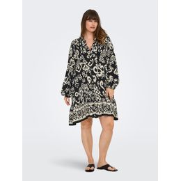 Only sheego Gro&szlig;e Gr&ouml;&szlig;en Sommerkleid, black aop:white, Gr&ouml;&szlig;e 48 - Damen