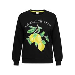 Only sheego Gro&szlig;e Gr&ouml;&szlig;en Sweatshirt, black print:la dolce vita, Gr&ouml;&szlig;e L - Damen