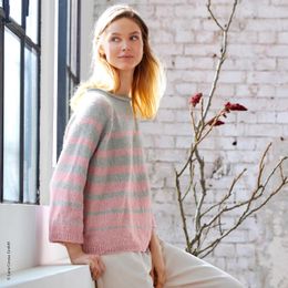 Anleitung 246/3, 2-f&auml;dig &bdquo;Top-Down&ldquo; Pullover aus Ecopuno und Setasuri von Lana Grossa