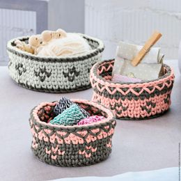 Anleitung 361/1, 3 K&ouml;rbchen aus Home von Woolly Hugs