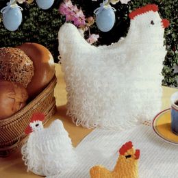 Anleitung 810/8, Geh&auml;kelte Brotkorbhenne und Eierw&auml;rmer-K&uuml;ken aus Poco von Junghans-Wolle