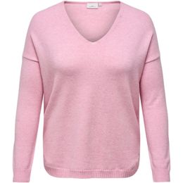 Only sheego Gro&szlig;e Gr&ouml;&szlig;en V-Ausschnitt-Pullover, light pink detail:melange, Gr&ouml;&szlig;e L - Damen