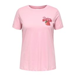 Only sheego Gro&szlig;e Gr&ouml;&szlig;en T-Shirt, romance rose print:strawberry dream, Gr&ouml;&szlig;e L - Damen