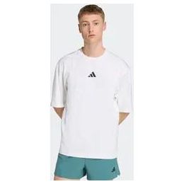 T-Shirt Adidas PERFORMANCE "PRIMELIFT WORKOUT, OVERSIZE", Herren, Gr. M, wei&szlig;, Obermaterial: 74% Baumwolle, 26% Polyester, Shirts T-Shirt