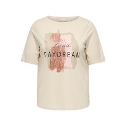 Only sheego Gro&szlig;e Gr&ouml;&szlig;en Rundhalsshirt, oatmeal print:daydream, Gr&ouml;&szlig;e M - Damen