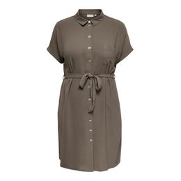 Only sheego Gro&szlig;e Gr&ouml;&szlig;en Hemdblusenkleid, walnut, Gr&ouml;&szlig;e 46 - Damen