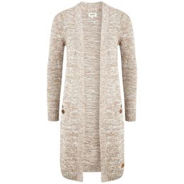 Strickjacke oxmo "Strickjacke OXPhiletta", Damen, Gr. M, beige (dune), Obermaterial: 100% Baumwolle CO., Strickjacken Strickjacke