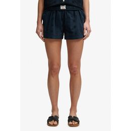 Shorts Superdry "COTTON BRODERIE BEACH SHORTS", Damen, Gr. L, N-Gr, eclipse navy, Web, Obermaterial: 100% Seide, unifarben, regular fit normal, Hosen Shorts, mit h&uuml;bscher Lochstickerei