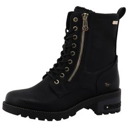 Winterstiefelette Mustang Shoes "Haukea", Damen, Gr. 38, schwarz, Lederimitat, Schuhe Winterstiefelette, Winterboots mit praktischen Rei&szlig;verschl&uuml;ssen