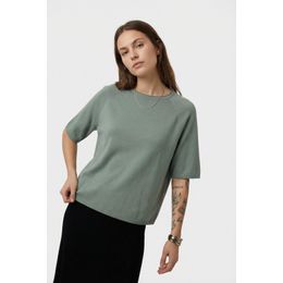 Only sheego Gro&szlig;e Gr&ouml;&szlig;en Rundhalspullover, chinois green detail:melange, Gr&ouml;&szlig;e M - Damen