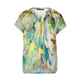 Satinbluse Betty Barclay "Damen mit Blumenprint", Damen, Gr. 36, mint, nature, Obermaterial: 100% Viskose, figurumspielend normal, Rundhals, Blusen